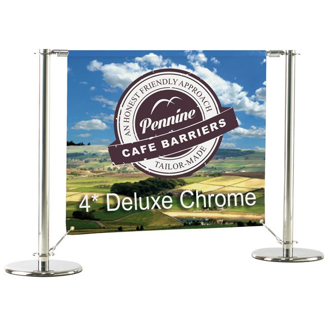 Deluxe Chrome Cafe Barriers - Cafe Barriers From Pennine Cafe Barriers