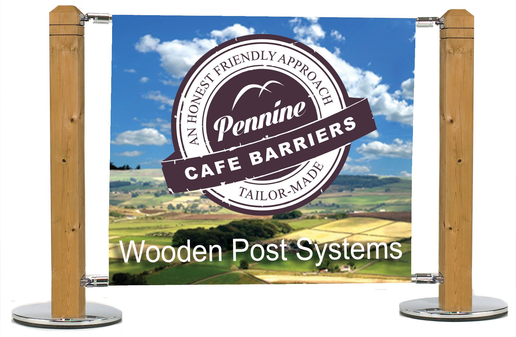 Wooden Post Cafe Barrier - Cafe Barrier Wooden Posts - Pennine Cafe ...